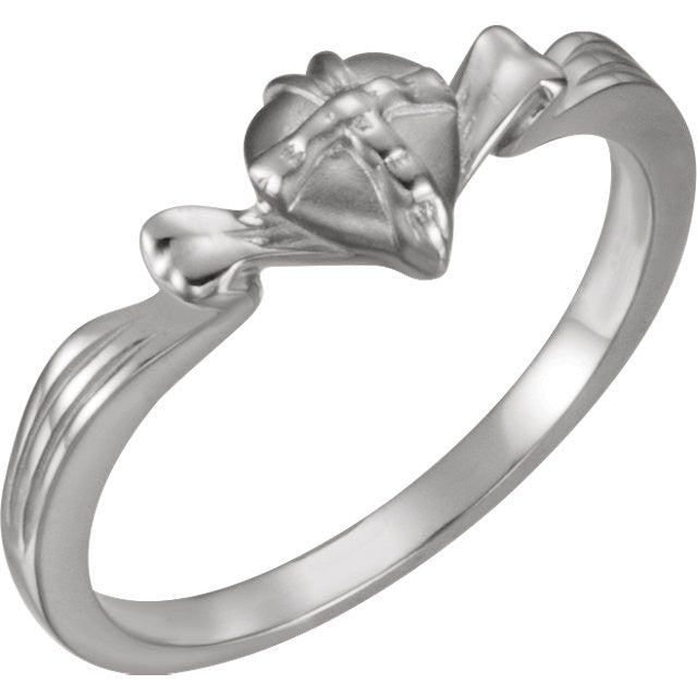 Sterling Silver The Gift Wrapped Heart-Chastity Ring — Acadian Religious