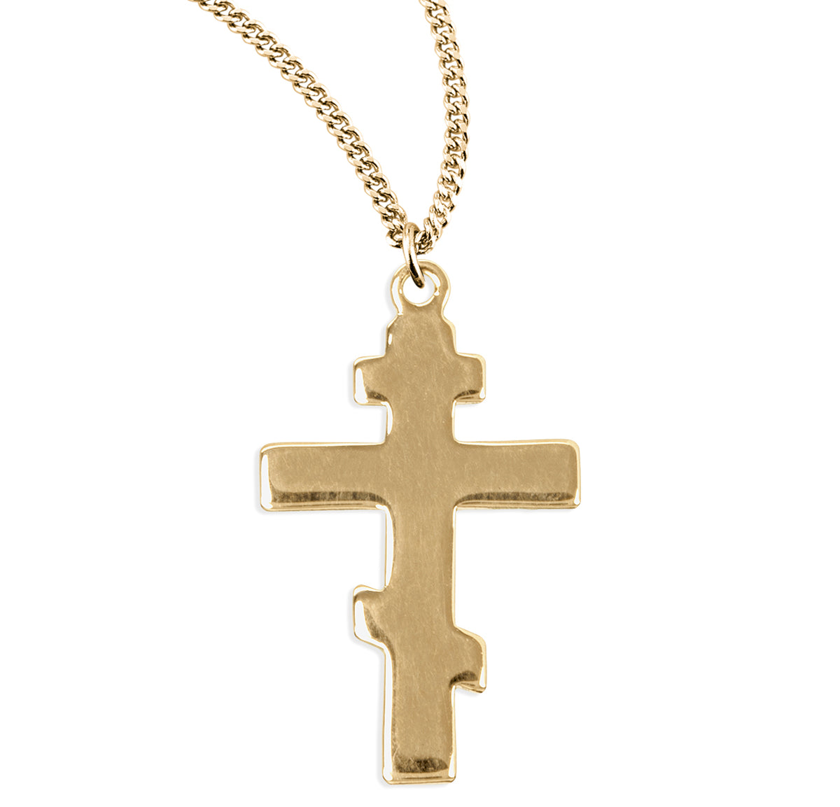 Gold Over Sterling Silver Byzantine Cross - GS178018 — Acadian Religious