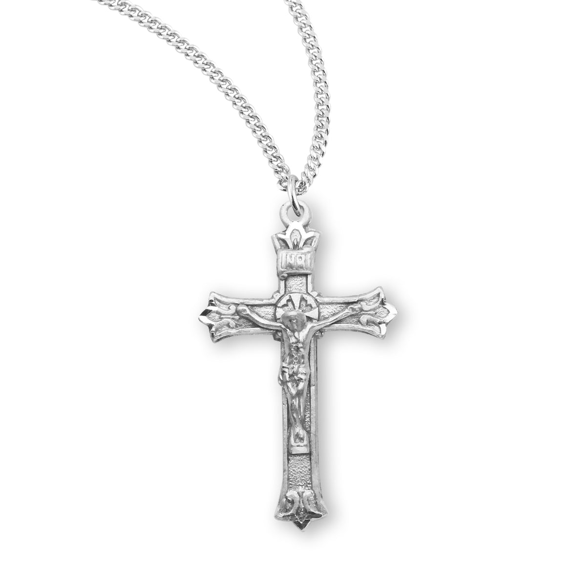 Triple Flare Tip Sterling Silver Crucifix - S182818 — Acadian Religious
