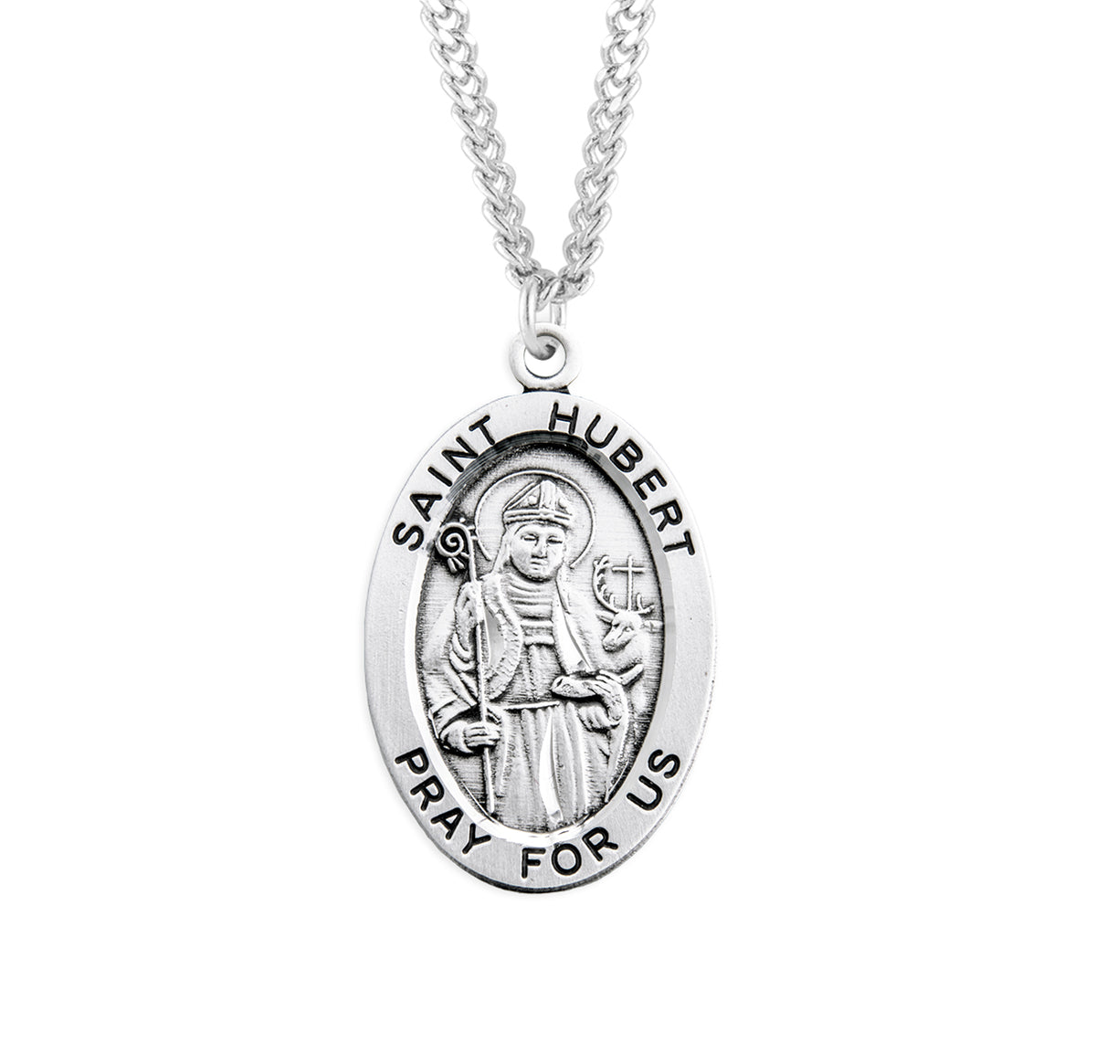Patron Saint Hubert Oval Sterling Silver Medal - S256824 — Acadian ...