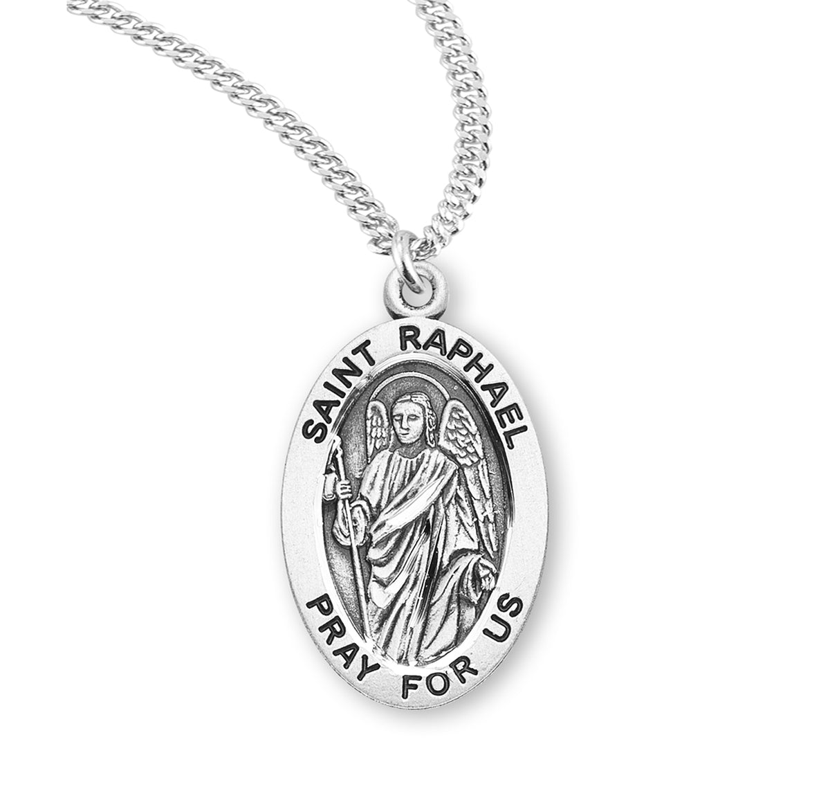 Patron Saint Raphael Archangel Oval Sterling Silver Medal - S933720 ...