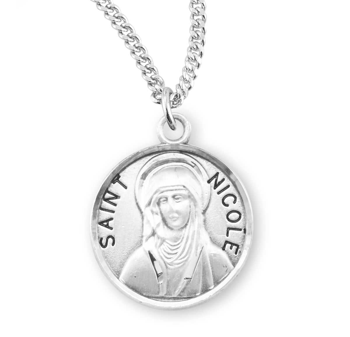 Patron Saint Nicole Round Sterling Silver Medal - S976818 — Acadian ...