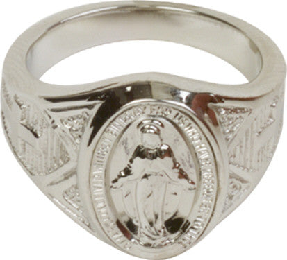 Miraculous Medal Mens Ring — Acadian Religious
